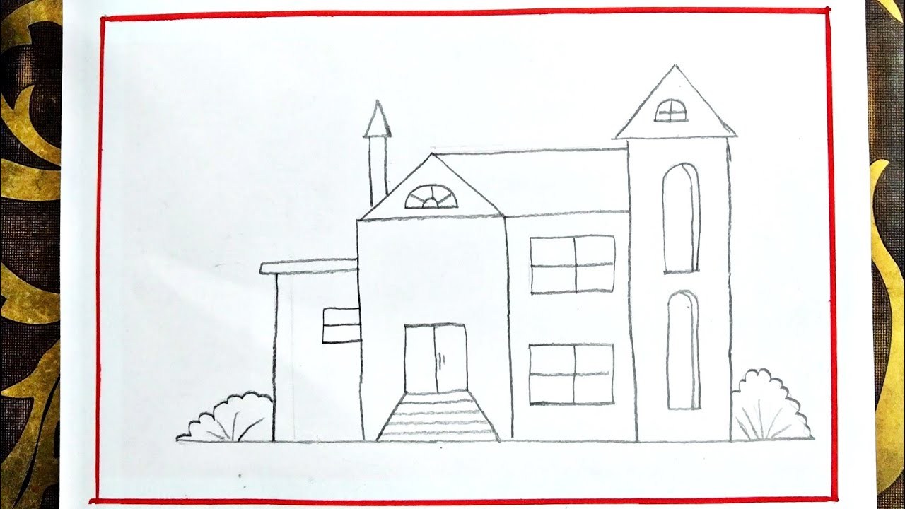 How to draw a house very easily 🏠 My House Drawing #house - YouTube