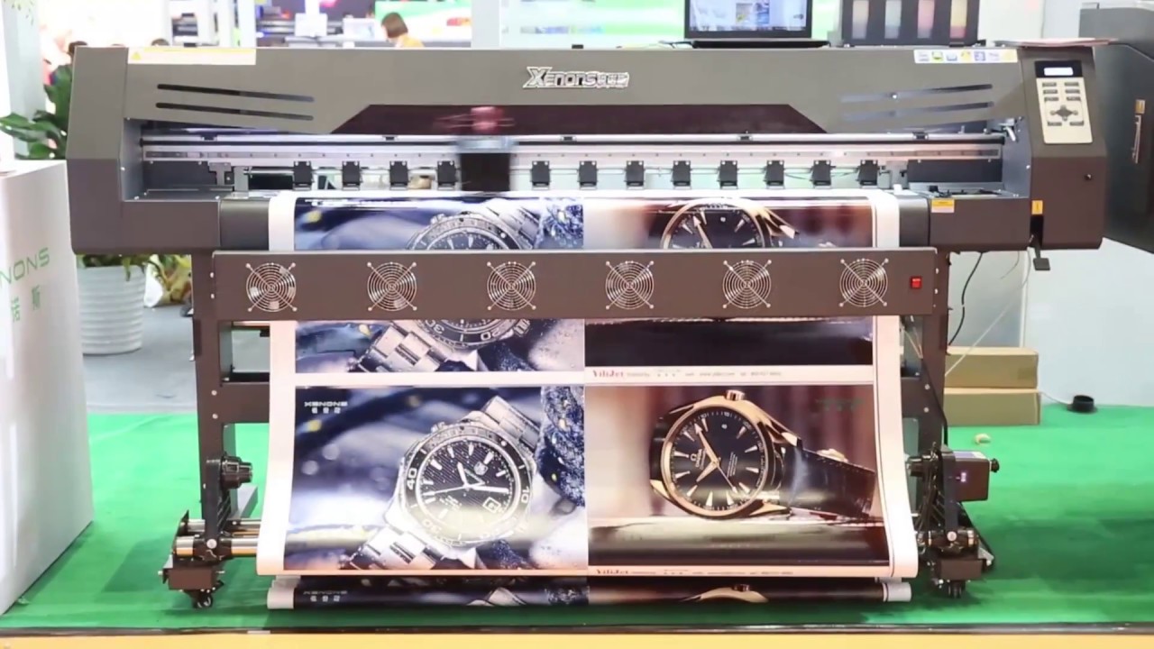 Xenon affordable simple 1 6m Eco solvent printer - YouTube