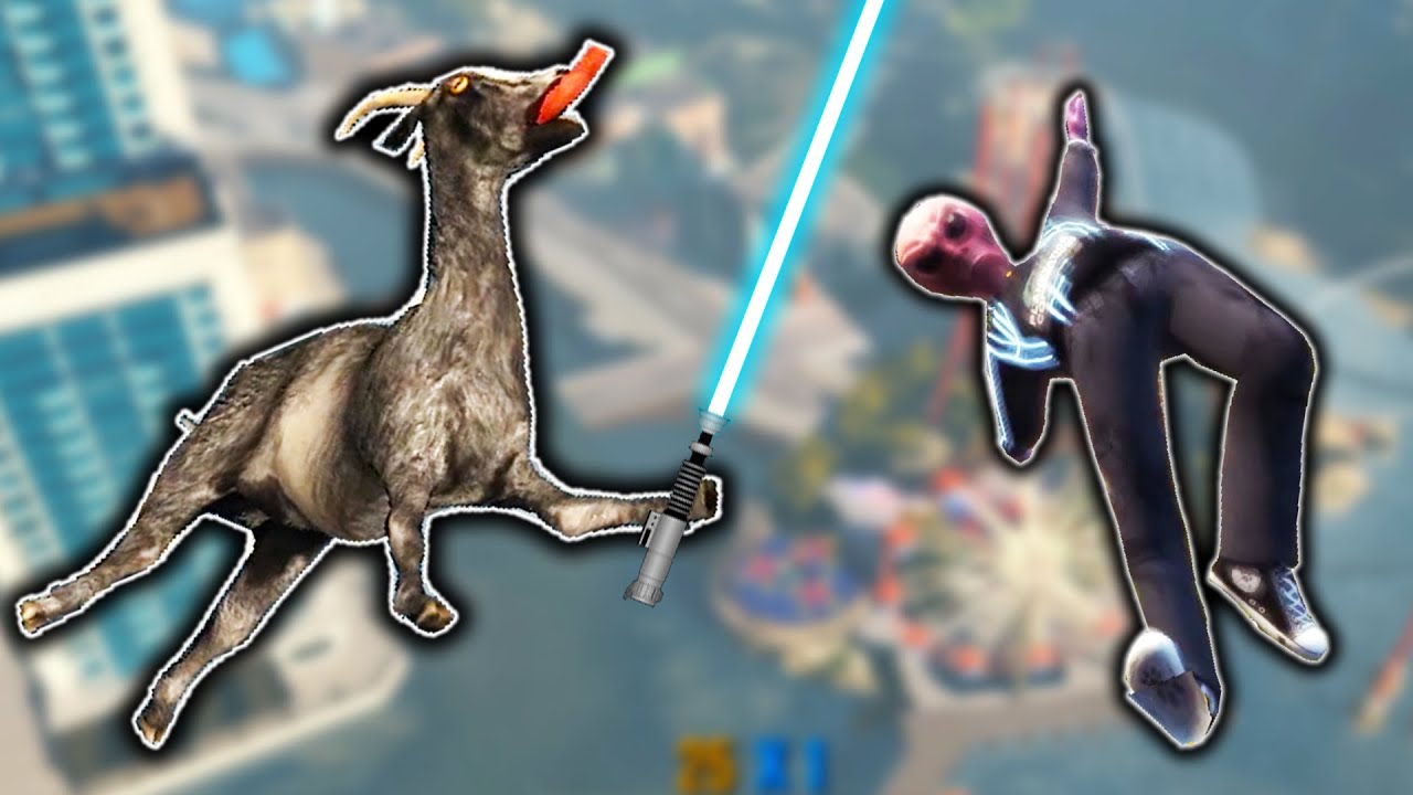 I'M A GOAT WITH A LIGHTSABER FIGHTING ALIENS. (Goat Simulator) - YouTube