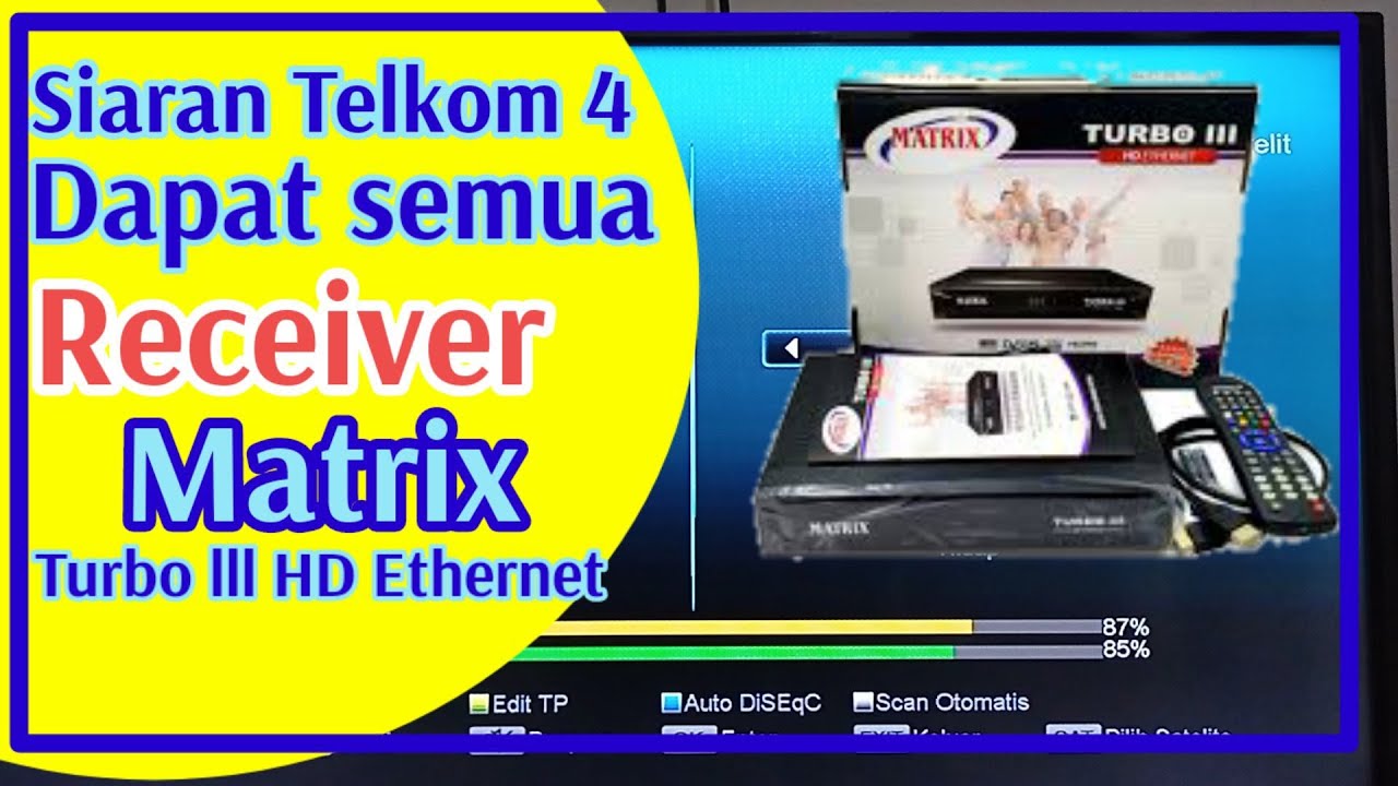 Cara tambah siaran direciver matrix mpeg4 HD - YouTube