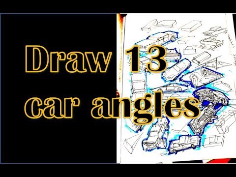 Drawing 13 different car angles (rough sketching) - YouTube