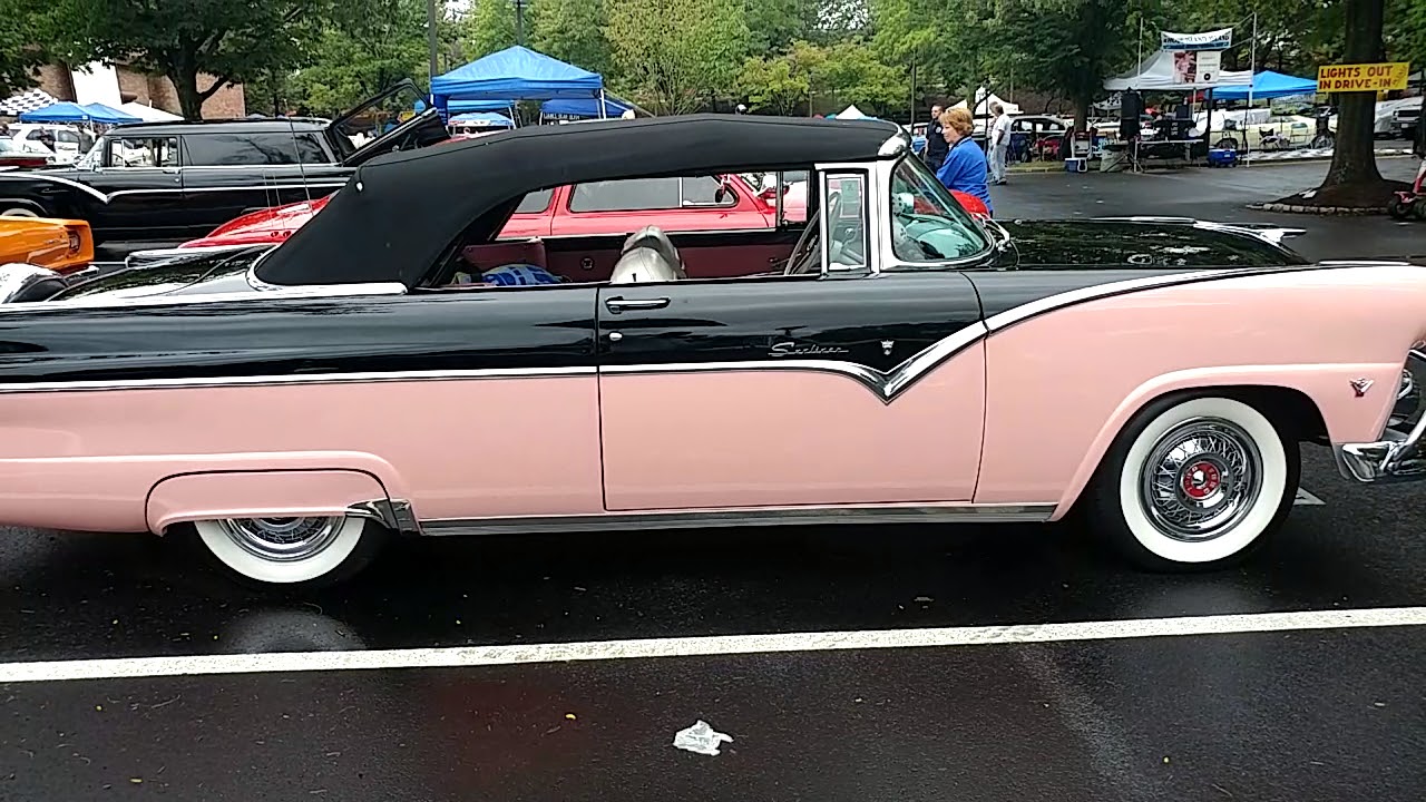 1955 CORAL PINK BLACK TOP FORD FAIRLANE SUNLINER CONVERTIBLE EXTENDED ...