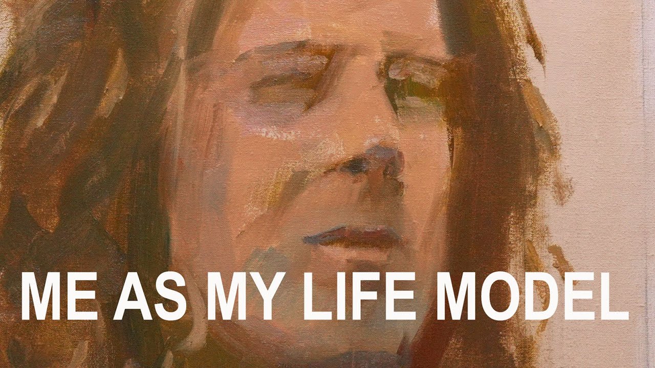 54 Self portrait sketching using 3 brushes - YouTube