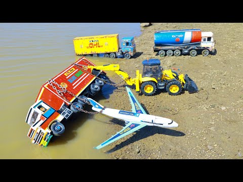 New Big Dumper Tipper Truck Accident Pulling Out Helicopter Jcb Crane ? gadi Wala Cartoon | CS Toy  