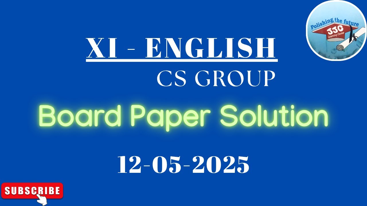 XI-ENGLISH [CS] BOARD PAPER-2025 - YouTube