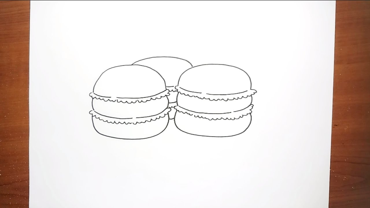 How To Draw Macarons Step by Step for Kids | Dessert Drawing For Kids ...