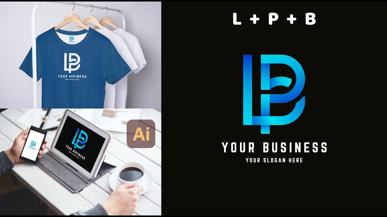 LogoGrid (13) Letter LPB monogram logo design with a grid method ...