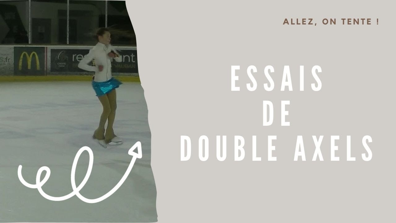 Mes essais de double axel - YouTube