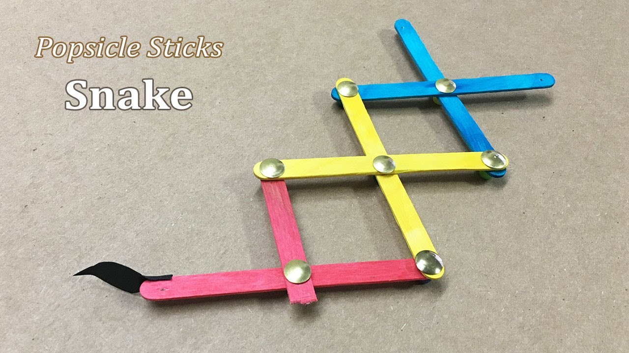 How to Make Popsicle Sticks Snake Craft | DIY Fun Crafts - YouTube