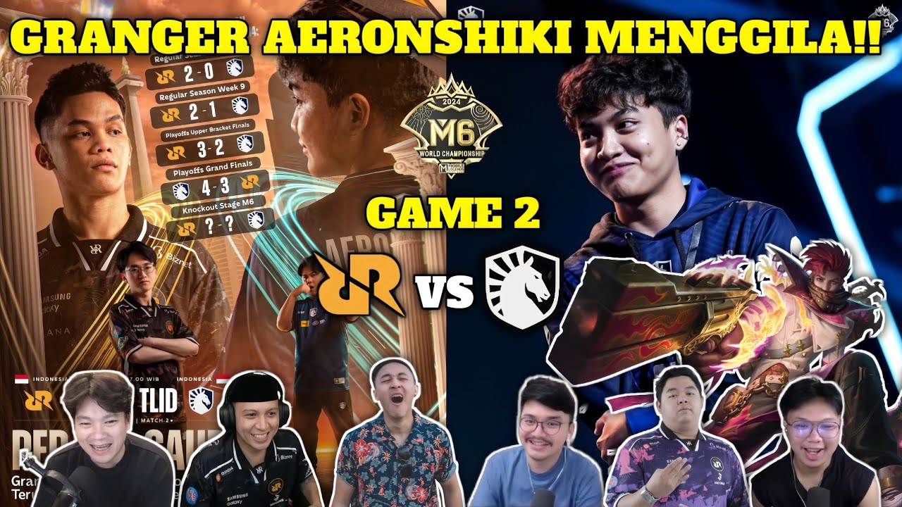 AERON MENGGILA!! REACTION STREAMER RRQ VS TLID GAME 2 | KNOCKOUT STAGE ...