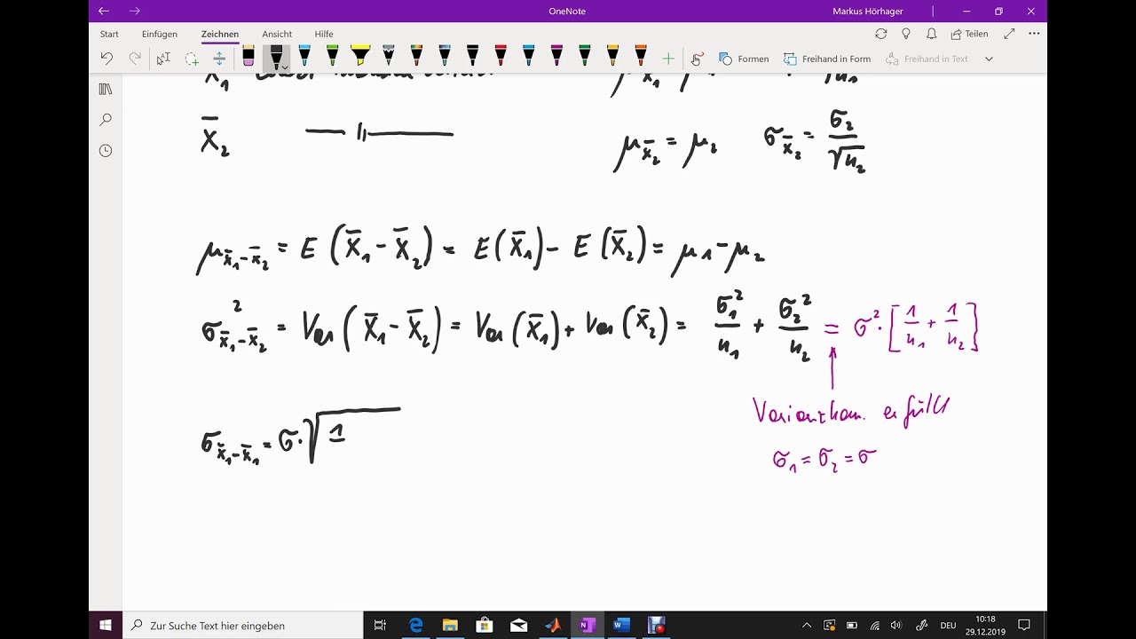 Doppelter t Test nicht verbundener Stichproben1 - YouTube