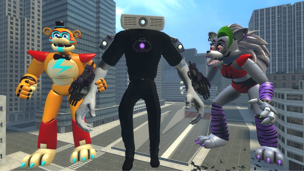 MECHA PROJECTOR MAN PUNCH ALL FNAF Security Breach ANIMATRONICS INTO ...