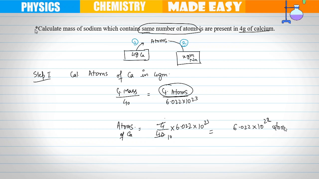 9. Calculate mass of sodium which contains same number of atoms is are ...