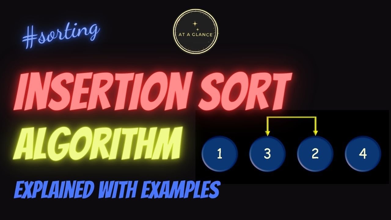 Insertion Sort Algorithm | At A Glance! | #insertionsort - YouTube