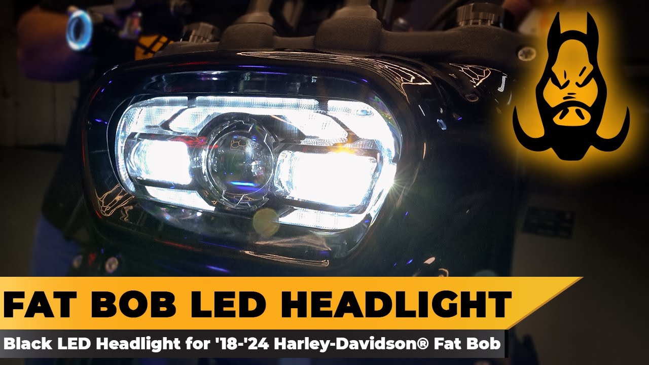 HOGWORKZ® LED Headlight for '18-'24 Harley-Davidson® Fat Bob - YouTube