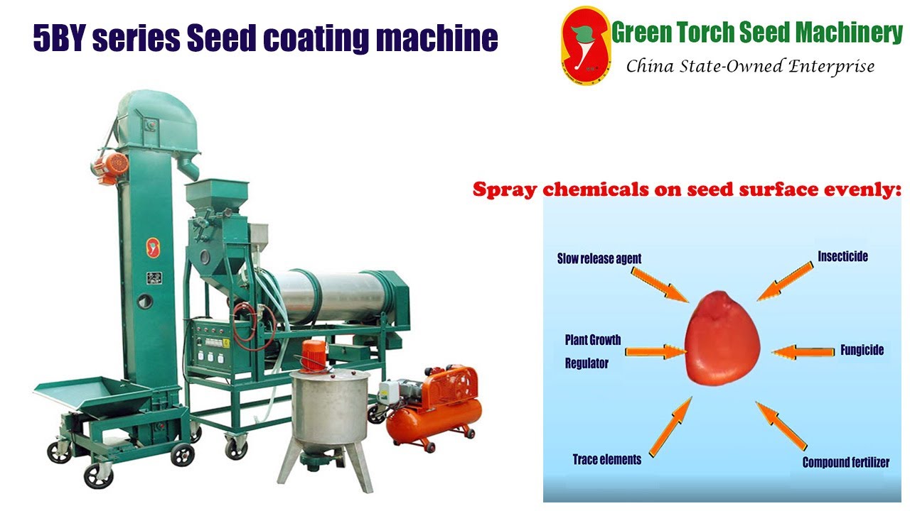 grain seed coating machine - YouTube