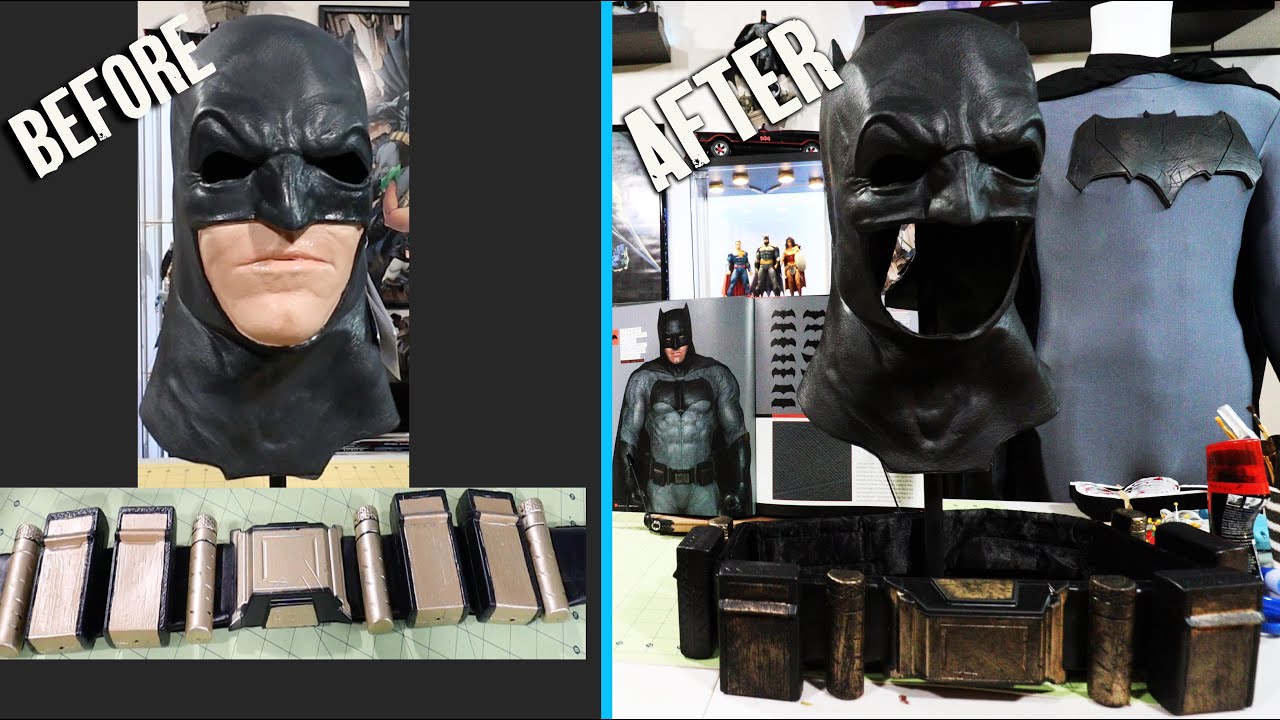 How to Make a Ben Affleck Batman Cosplay - Part 2 - Cowl and Belt - YouTube