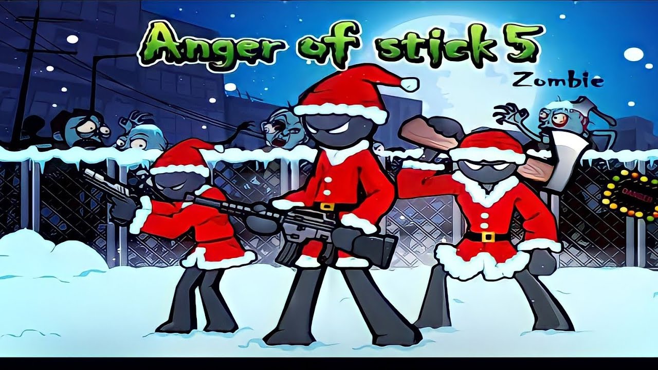 Anger of Stick 5 - Santa Stickman Christmas Update - All Weapons All ...