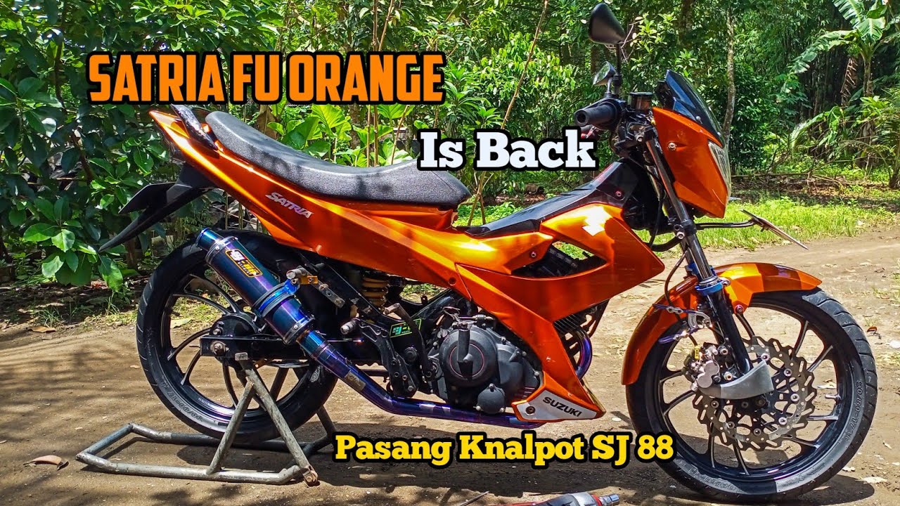 PASANG KENALPOT SJ 88 SATRIA FU ORANGE AUTO BERTENAGA - YouTube