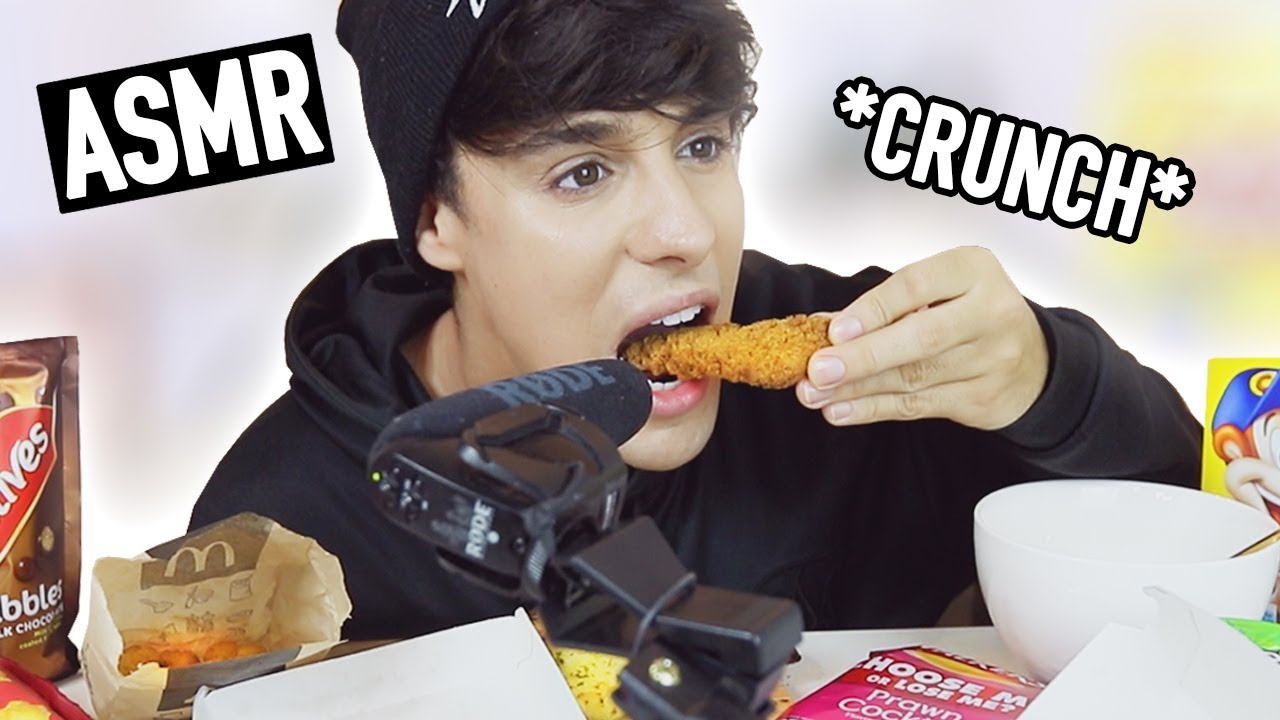 extremely crunchy food ASMR MUKBANG!!! wtf - YouTube