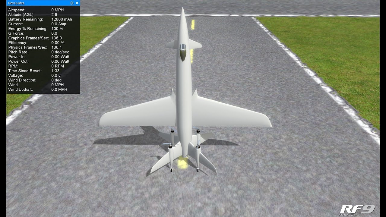 RealFlight 9 flight demo of a tail sitting airplane - YouTube