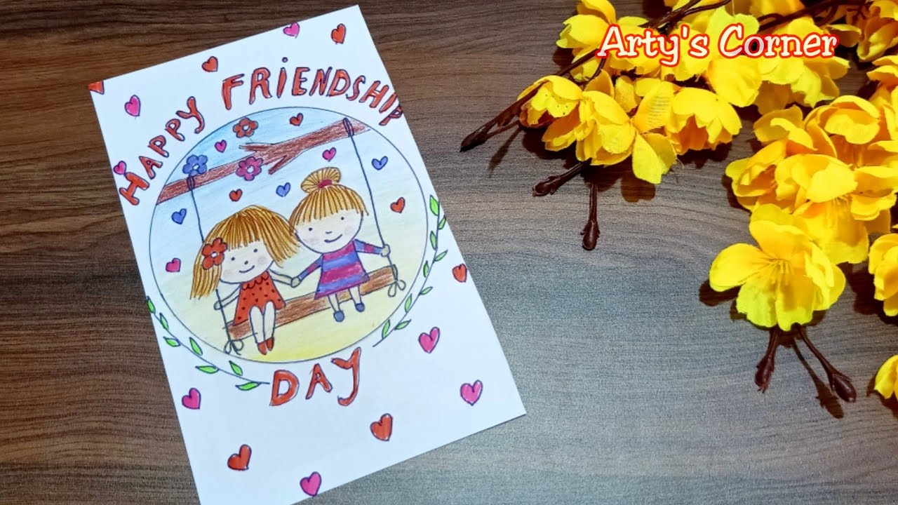 How to draw Best Friends | Friendship Day Drawing | Friendship Painting ...
