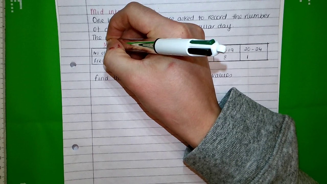 Finding mean using mid-interval values - YouTube