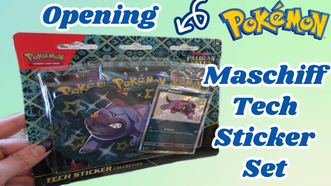 Pokemon Tech Sticker Collection - Shiny Maschiff!! - YouTube