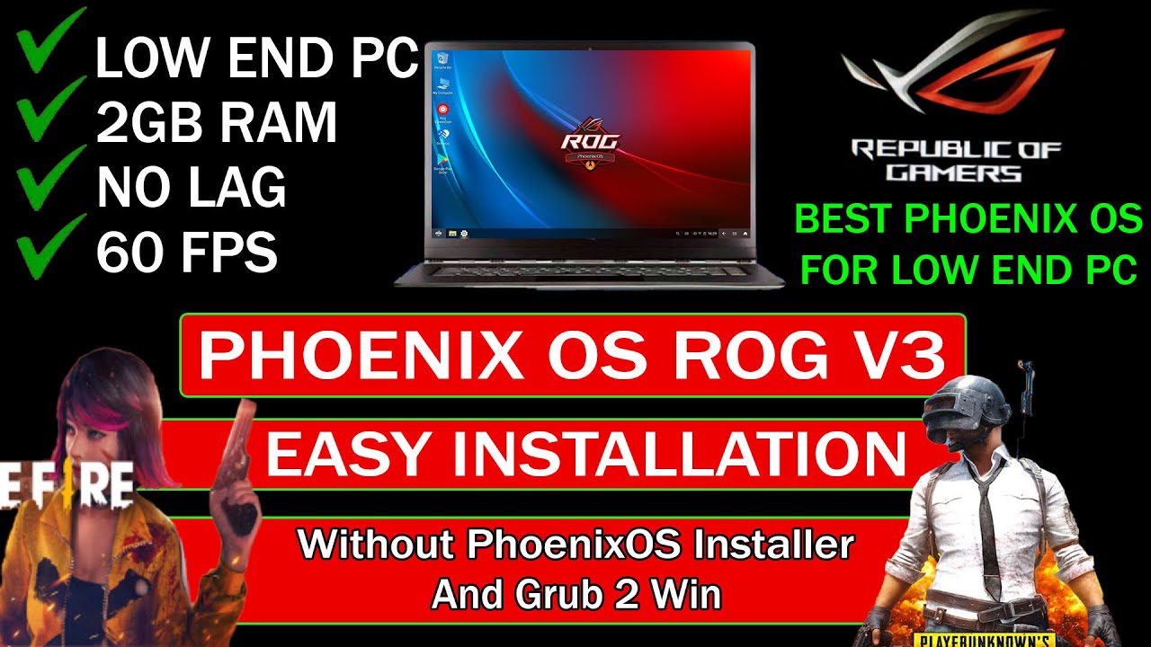How To Install Phoenix OS ROG V3 Update 5 | Easy Method | 2GB Ram - YouTube