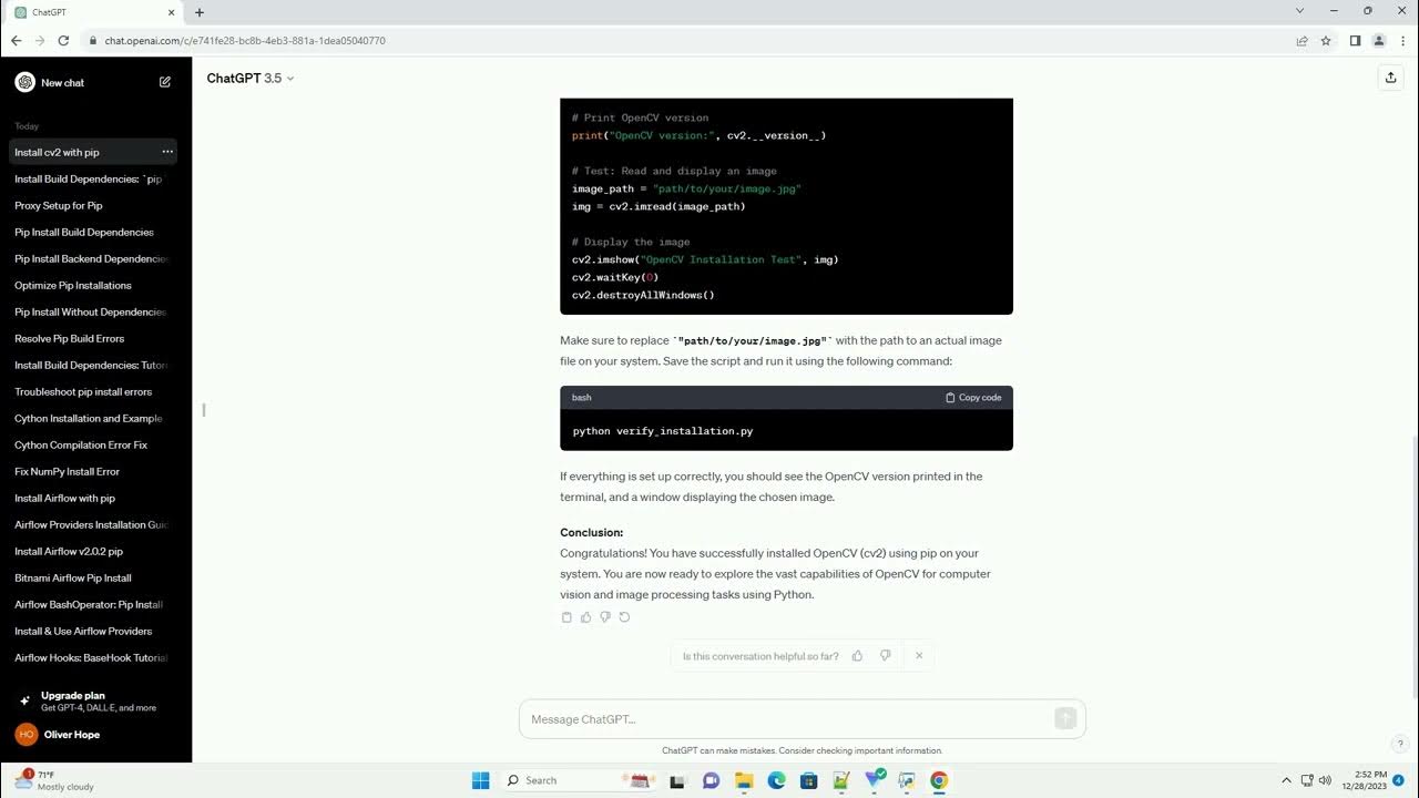 how to install cv2 by pip - YouTube