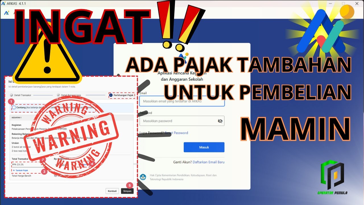 CARA INPUT PAJAK TAMBAHAN UNTUK MAMIN DI ARKAS 4 - YouTube
