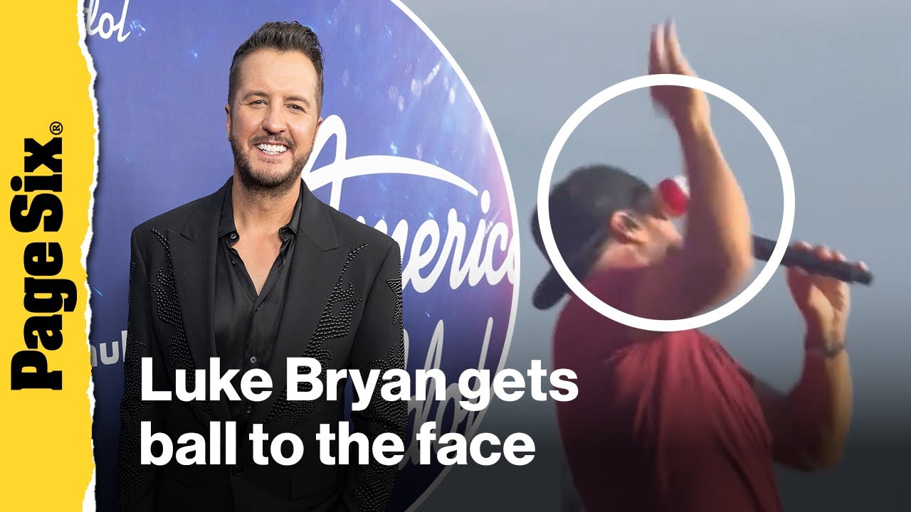 Watch Luke Bryan get HIT IN THE HEAD by a ball during show in North ...