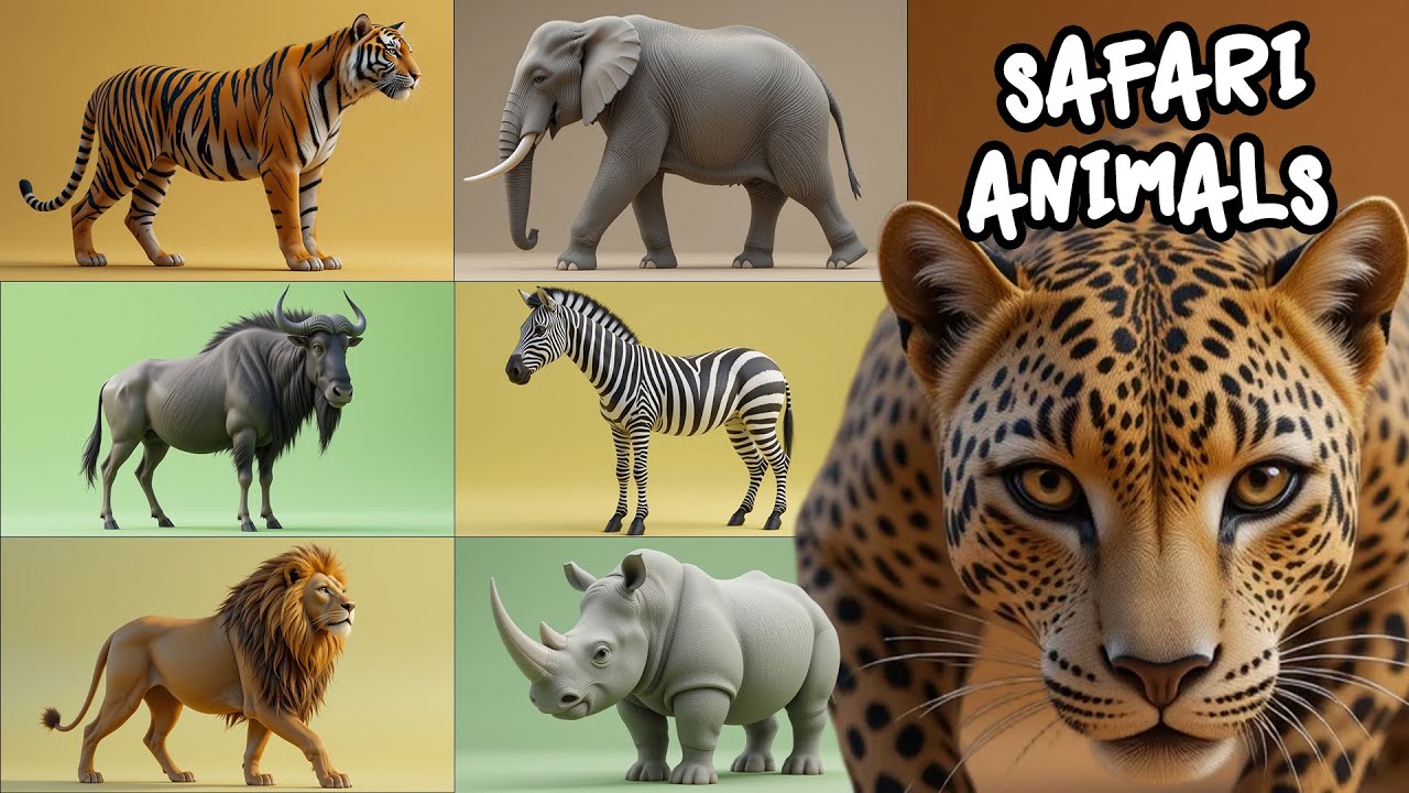 Safari Animal Sounds Song | Nursery Rhyme for Kids - Learn Animal Names ...