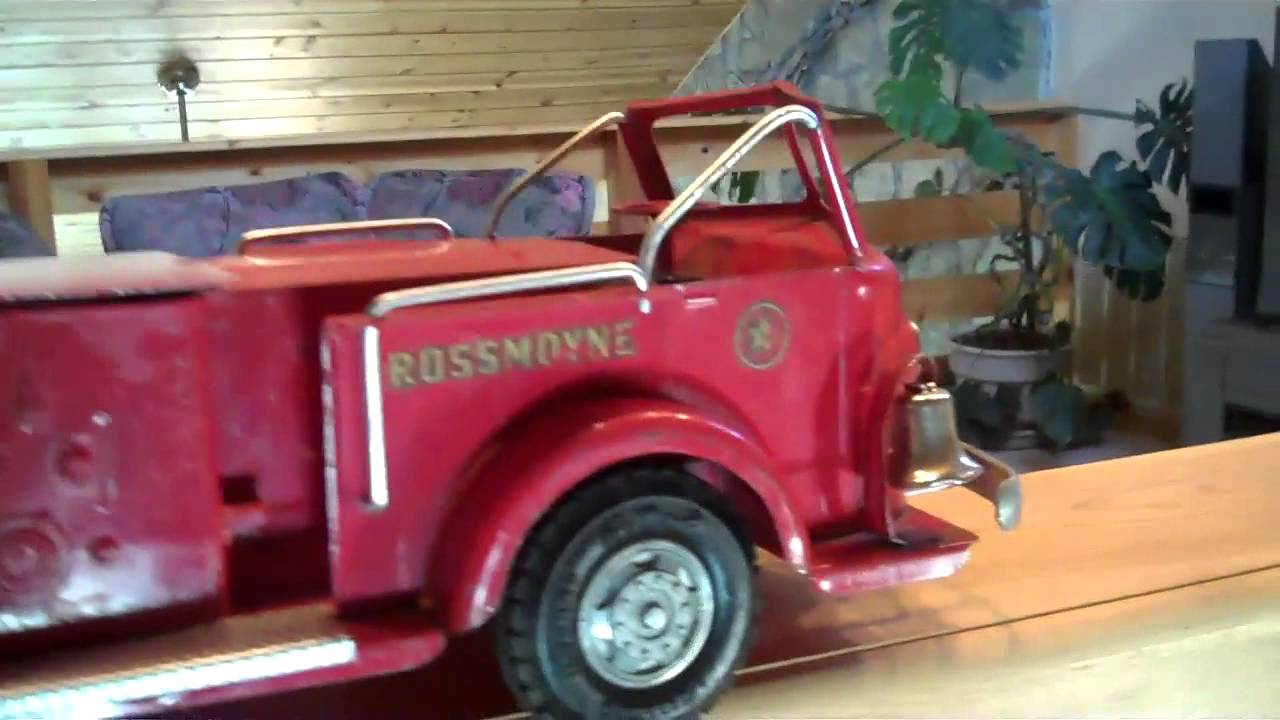 1955 Doepke model Pumper Fire Truck original paint and decals - YouTube