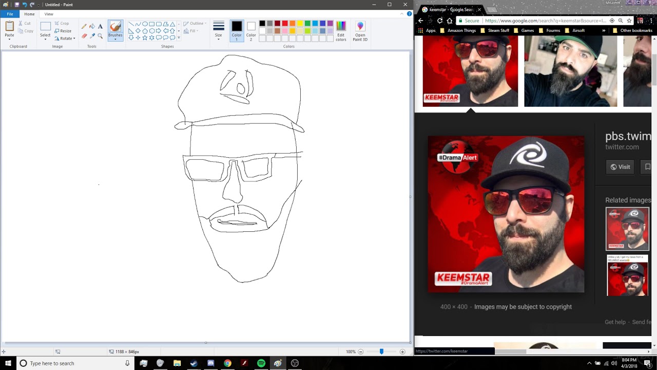 Keemstar drawing with no editing but with copyrighted music in the ...