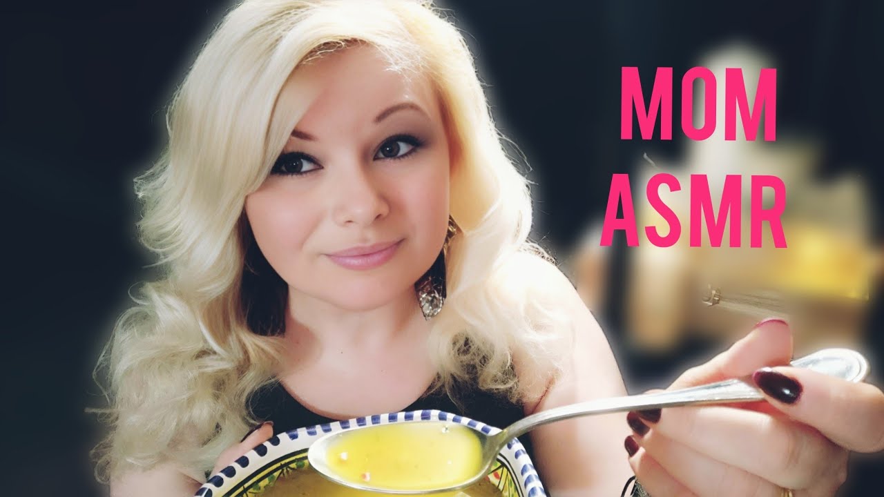 Comforting ASMR MOMMY Roleplay 💤feeding you soup💤 headache relief face massage - YouTube