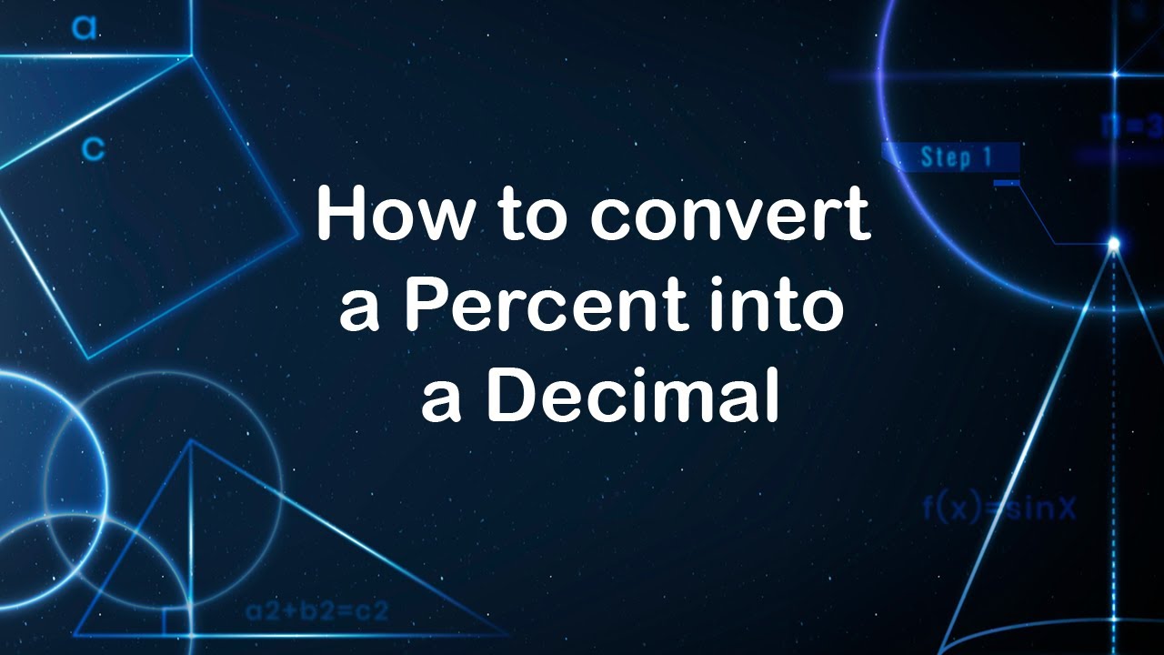 How to convert a percent into a decimal - YouTube