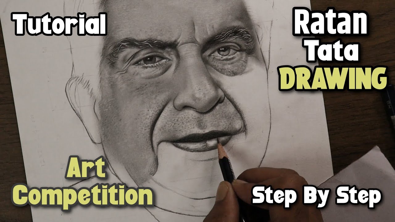 Ratan Tata drawing easy | step by step | Reference for art Competition ...