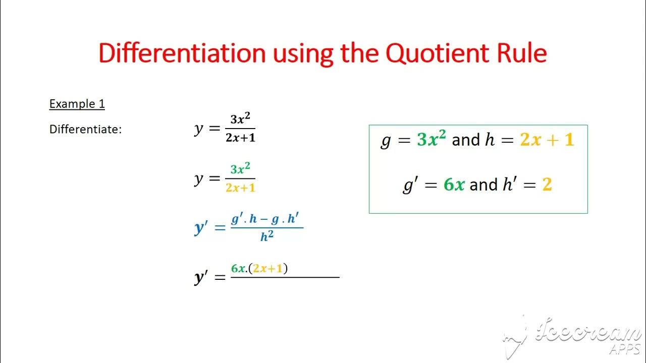 L3D8 - Differentiation using the Quotient Rule - YouTube