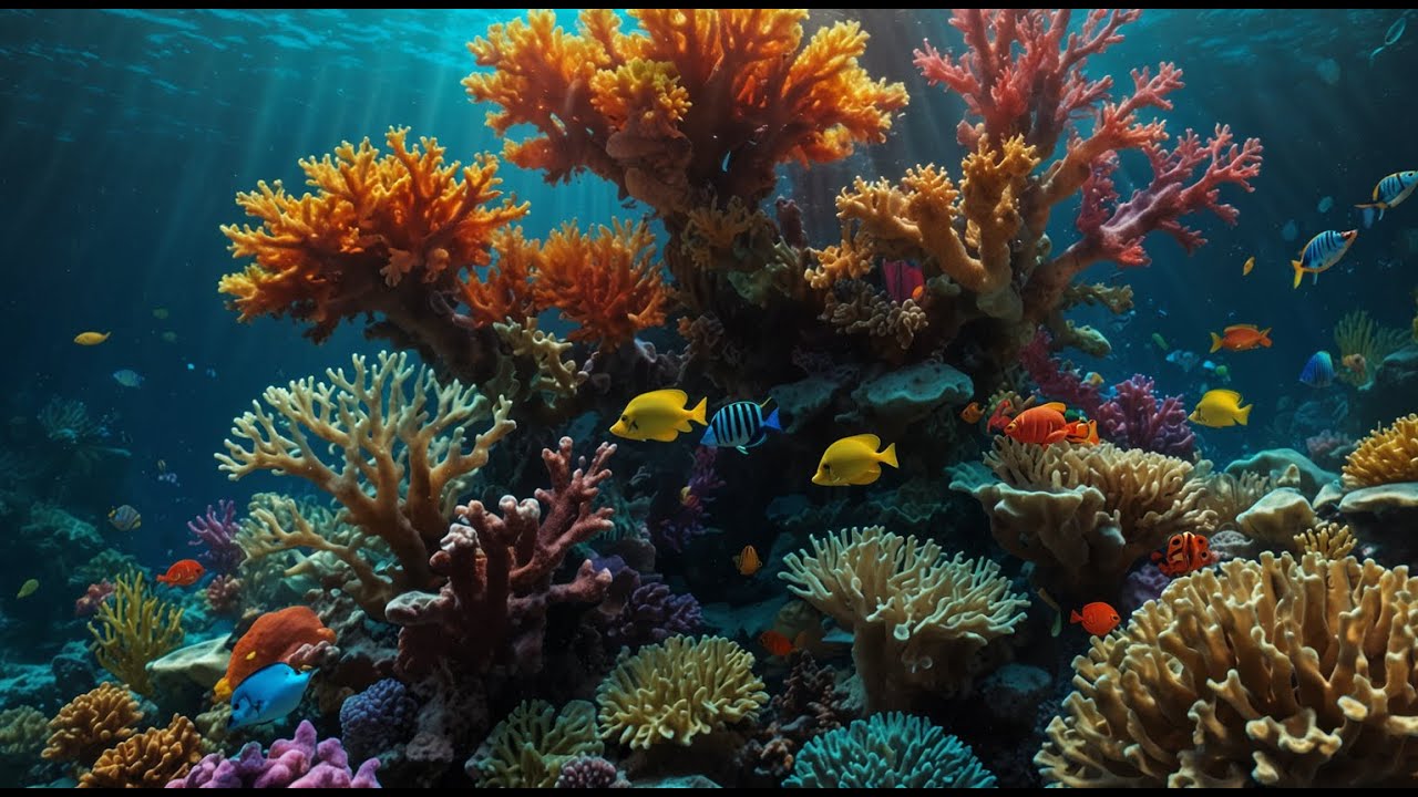 Coral reef ambience from a deep water view - ASMR for relaxation ...