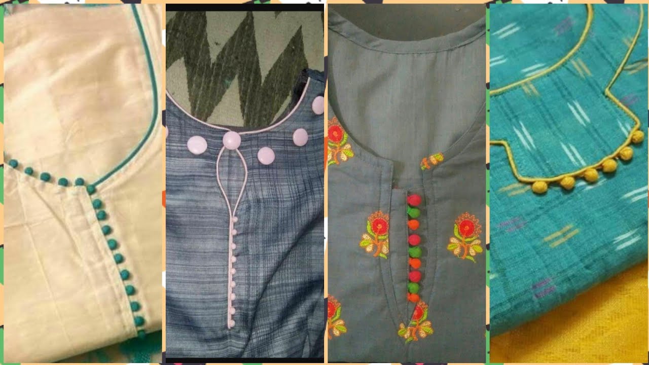 30+ Stylish Potli Button Neck Designs For Kurtis and Salwar Suits ...