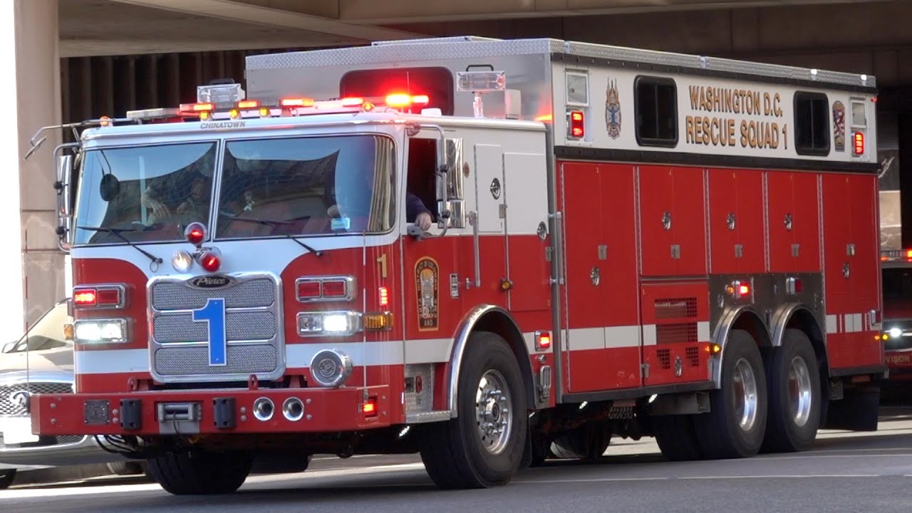 District of Columbia Fire and EMS Rescue Squad 1 & EMS 7 Responding ...