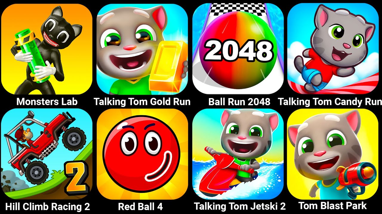 Monster Lab, Tom Gold Run, Ball Run 2048, Talking Tom Candy Run, Red ...