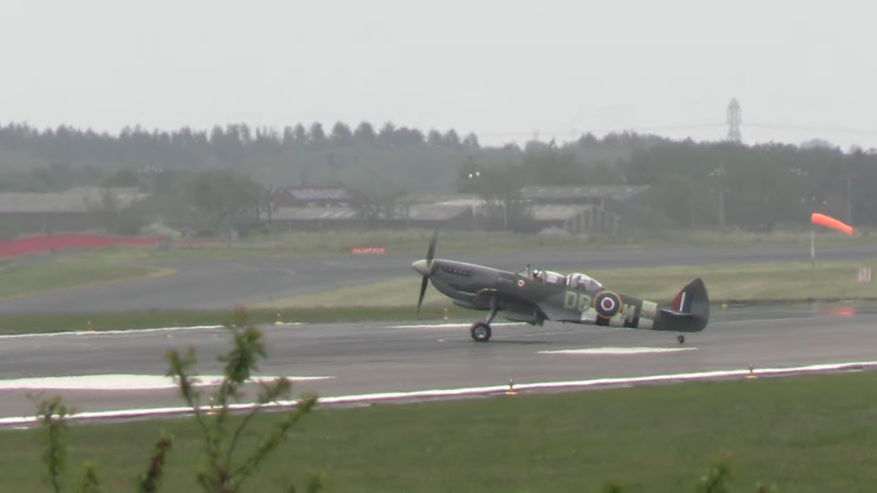 RARE WWII Spitfire MK T.9 G-CLXB Lands at Newcastle Airport | Historic ...