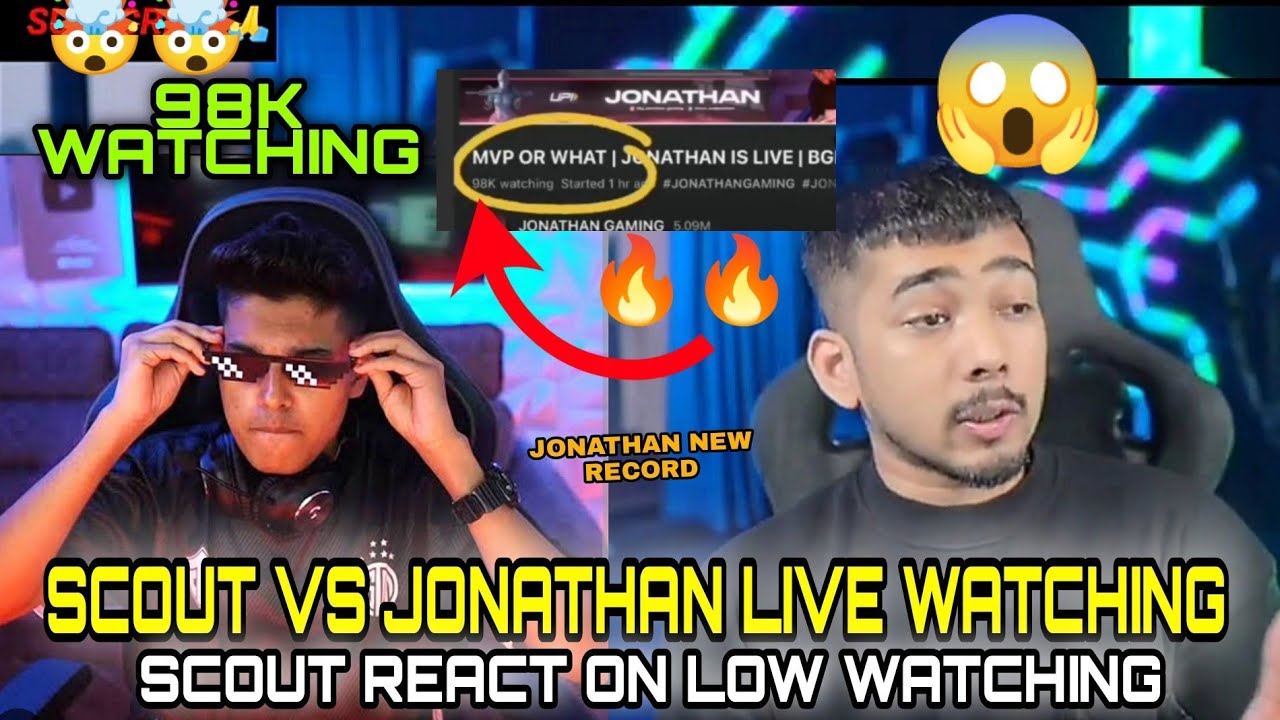 🚀Jonathan vs scout 🔥 bgmi live watching scout on low watching - YouTube