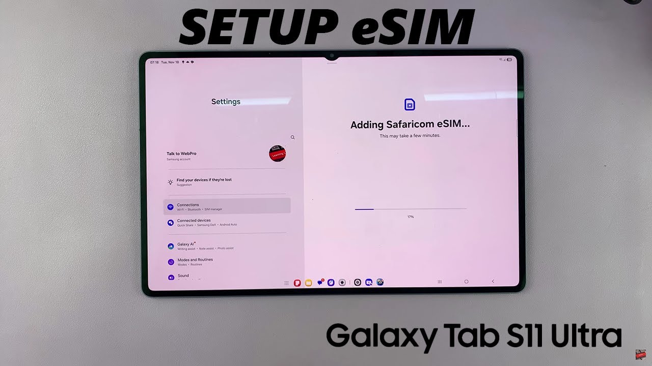 Samsung Galaxy Tab S11 Ultra: How To Set Up eSIM - YouTube