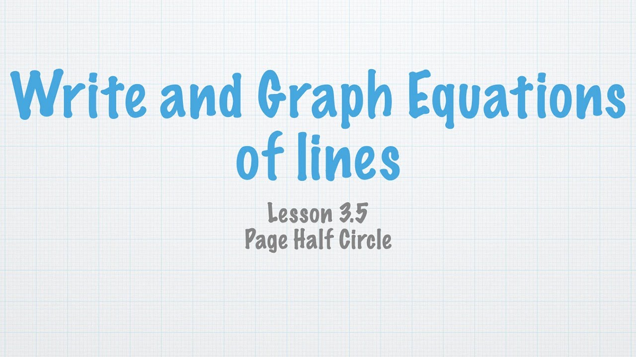Geometry Lesson 3.5 Write and Graph Equations of Lines - YouTube
