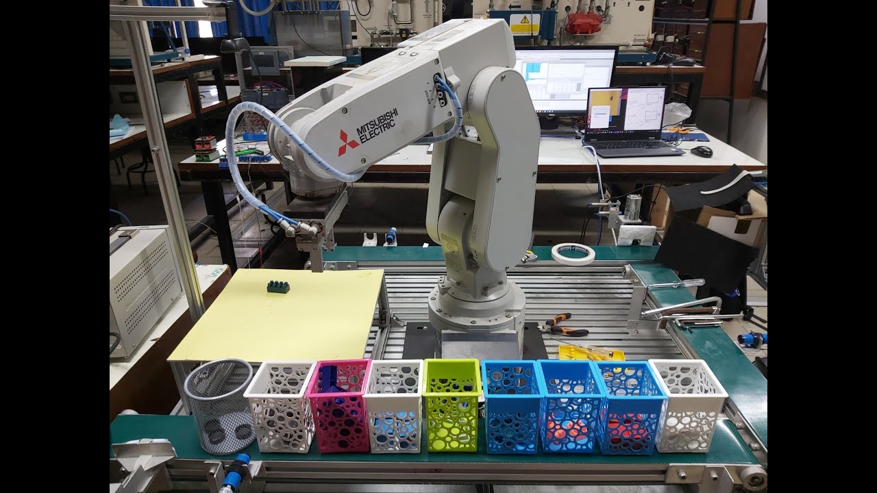 Mitsubishi Robot Arm + AI Vision | YOLO Object Sorting - YouTube