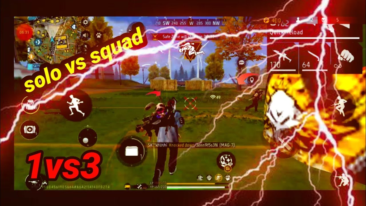 solo vs squad #1vs3 atel phone# gameplay# dedli29gaming - YouTube