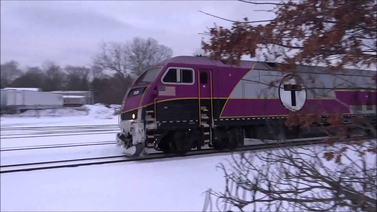 MBTA In The Snow In Middleboro 2-9-2016 - YouTube